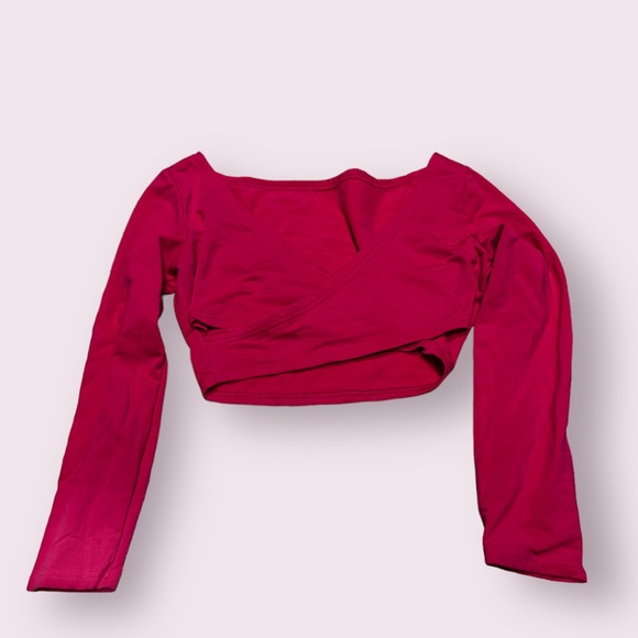 Tops | Hot Pink Cross Front Crop Top | Poshmark